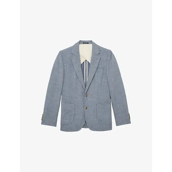 REISS Manci Single-breasted Woven Blazer