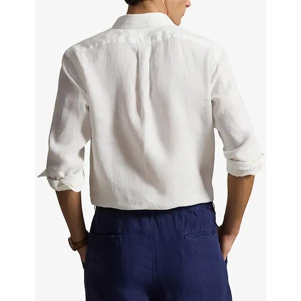 Polo Ralph Lauren Logo-embroidered Custom-fit Linen Shirt - White