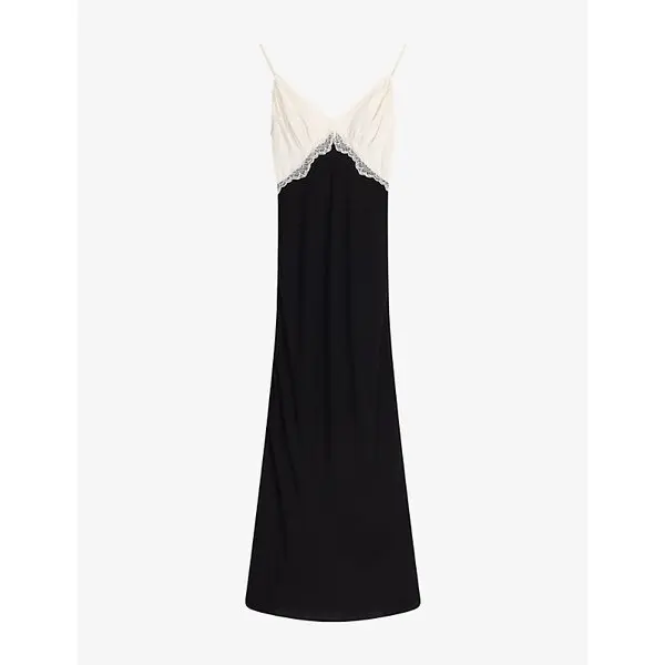 OMNES Drew Colour-block Wove Maxi Dress - Black/white