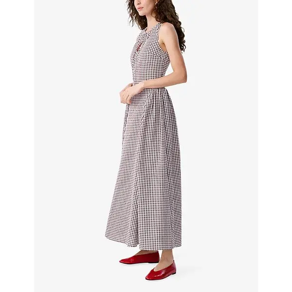 OMNES Margate Gingham-print Cotton Maxi Dress