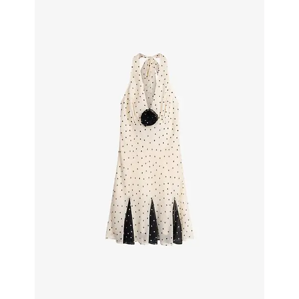 OMNES Vivi Polka-dot Woven Mini Dress - White Polka Dot
