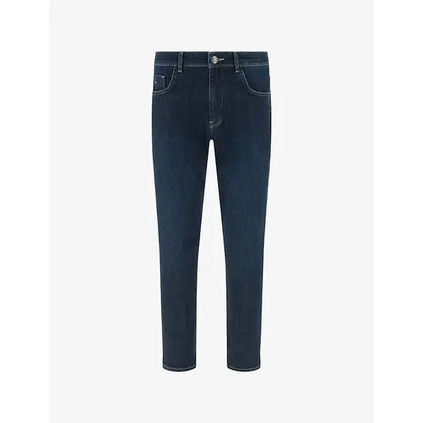 Boggi Milano Straight Regular-fit Stretch-denim Jeans - Dark Blue
