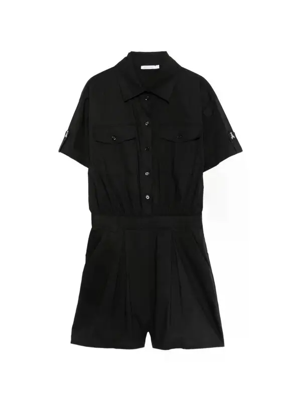Patrizia Pepe Poplin Short-sleeve Jumpsuit - Black