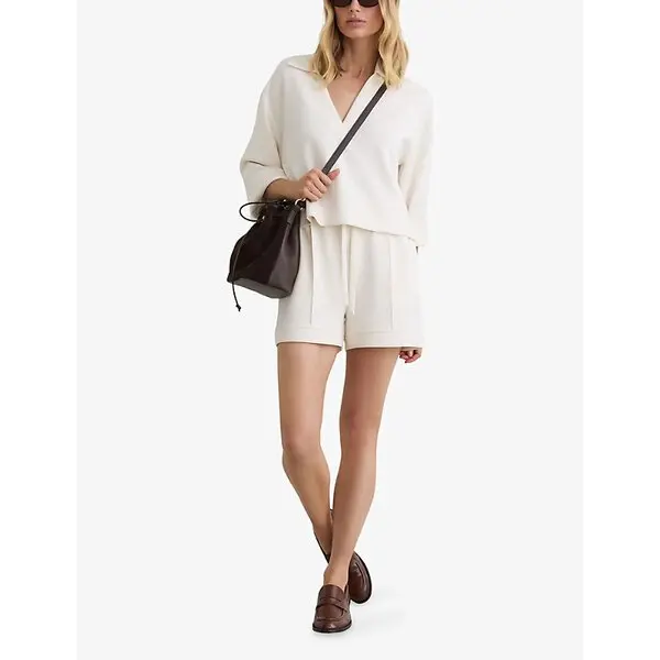 REISS Premium Interlock Sweatshirt - Ivory