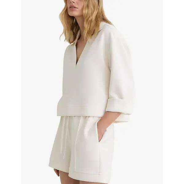 REISS Premium Interlock Sweatshirt - Ivory