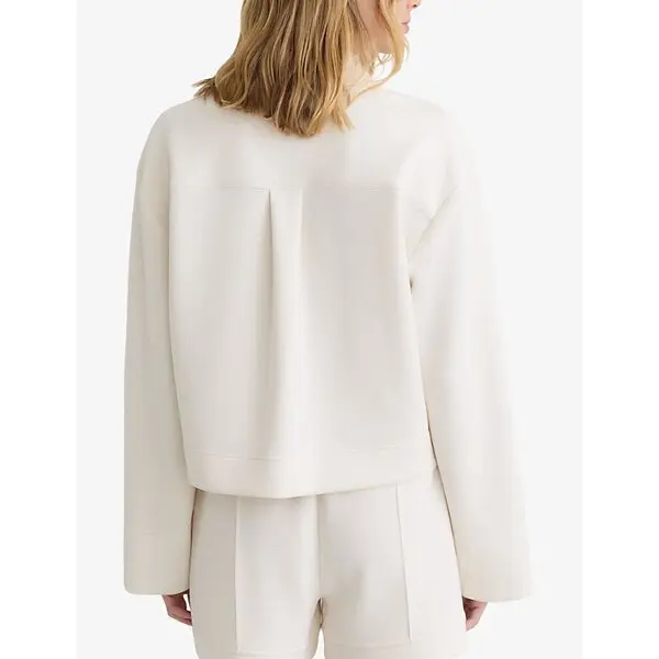 REISS Premium Interlock Sweatshirt - Ivory