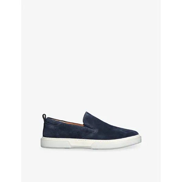 Steve Madden Lansten Suede Trainers - Navy
