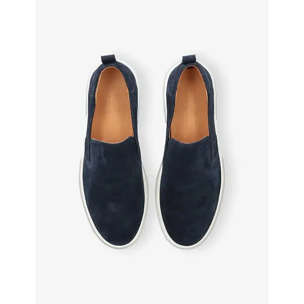 Steve Madden Lansten Suede Trainers - Navy
