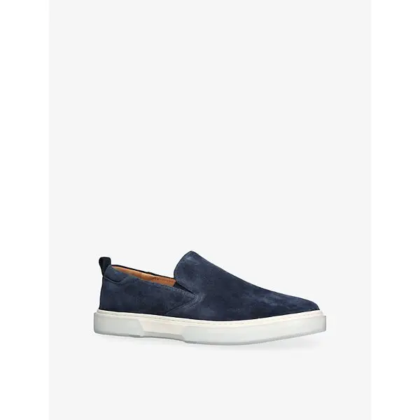 Steve Madden Lansten Suede Trainers - Navy