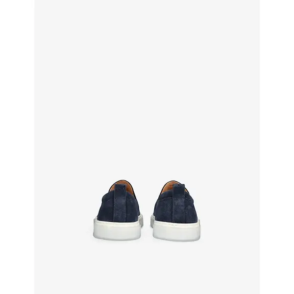 Steve Madden Lansten Suede Trainers - Navy
