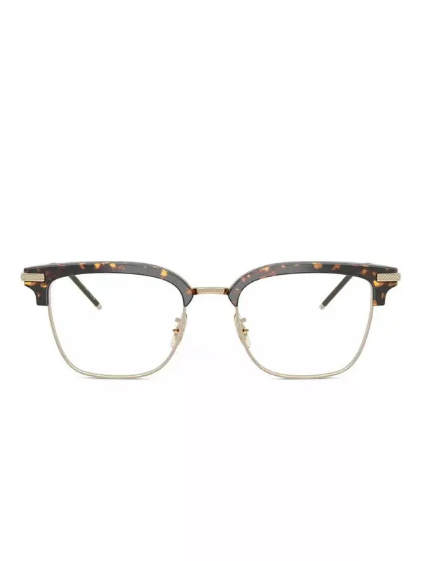 Oliver Spencer Tortoise-pattern Square-frame Glasses - Gold