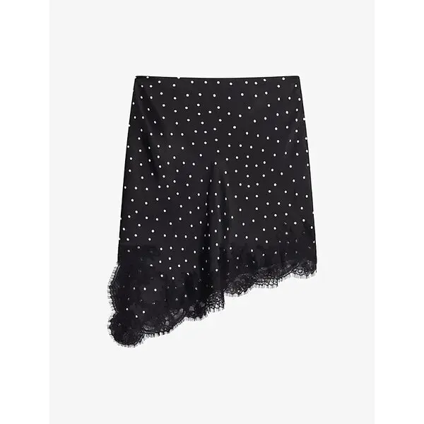 OMNES Amada Polka Dot Woven Mini Skirt - Black Polka Dot