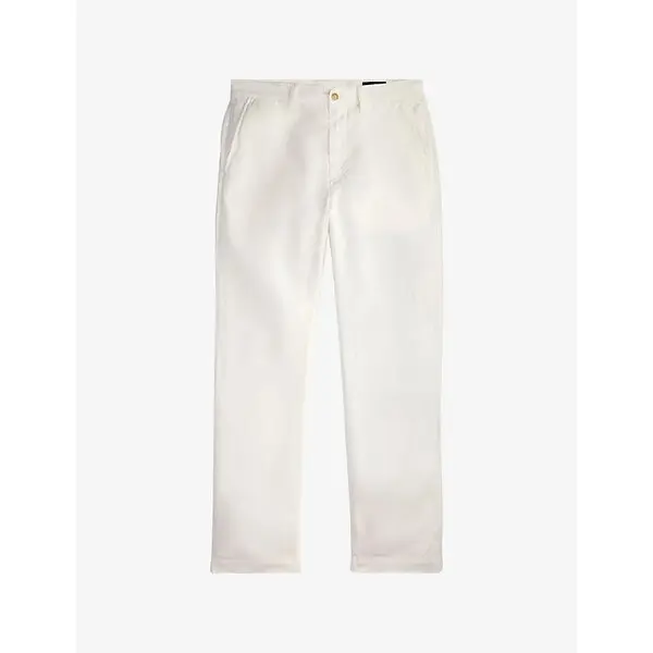 Polo Ralph Lauren Classic-fit Linen And Cotton Trousers - White