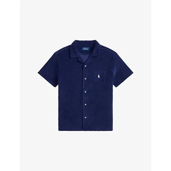Polo Ralph Lauren Logo-embroidered Terry-textured Cotton-blend Shirt - Newport Navy