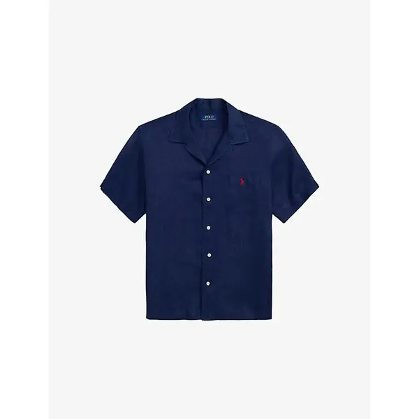Polo Ralph Lauren Logo-embroidered Camp-collar Linen Shirt - Newport Navy