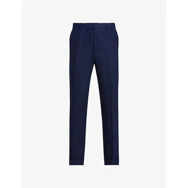 Polo Ralph Lauren Tapered-leg Regular-fit Linen Trousers - Navy