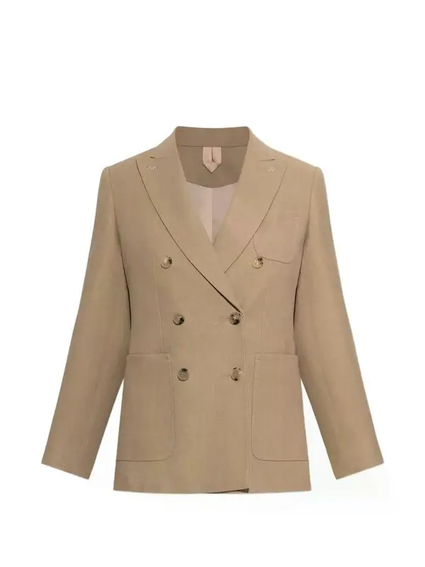 Max Mara Double-breasted Hemp Blazer - Neutrals
