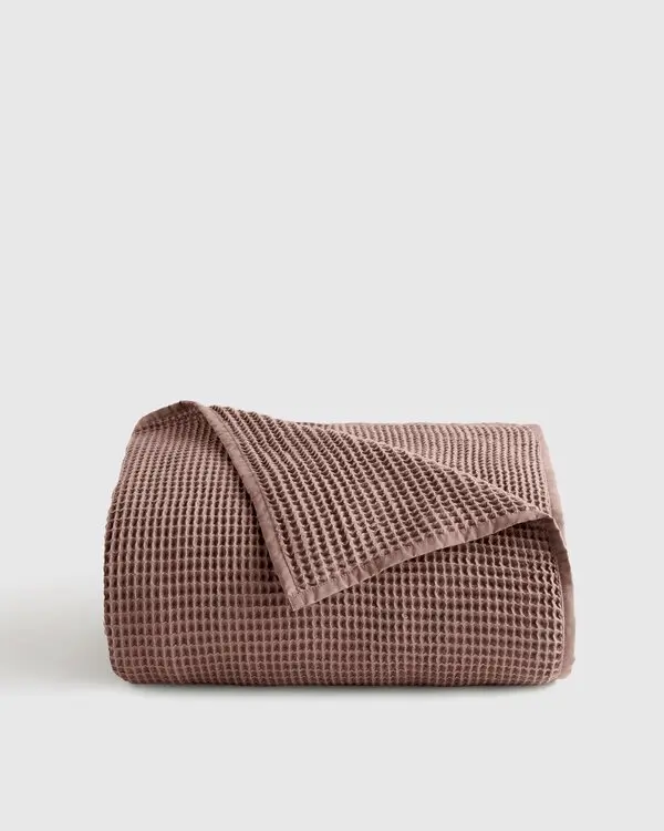 Quince Organic Waffle Bed Blanket - Fig