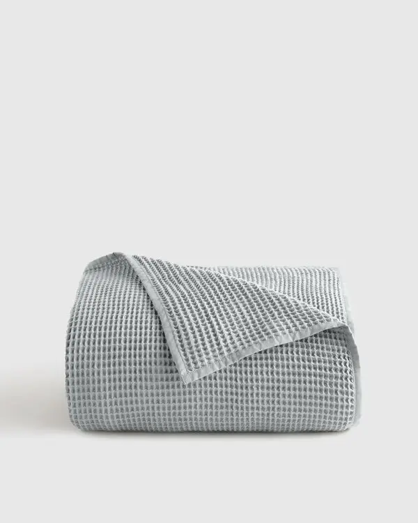 Quince Organic Waffle Bed Blanket - Mist