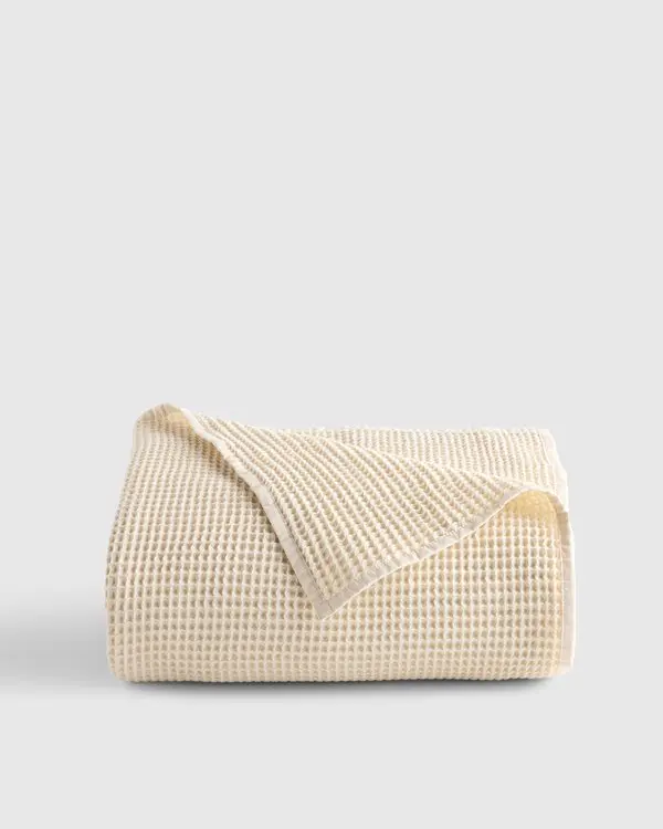 Quince Organic Waffle Bed Blanket - Undyed