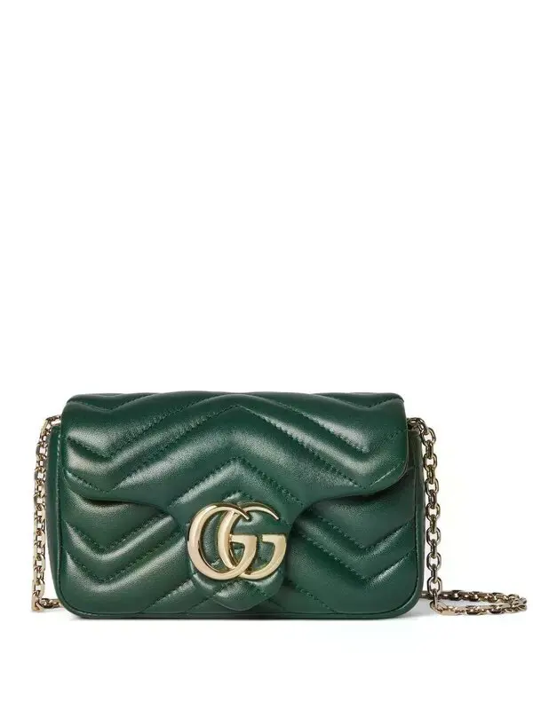 Gucci Mini Gg Marmont Quilted Shoulder Bag - Green