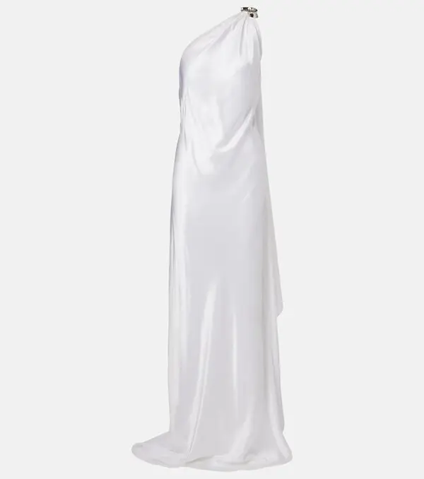 Ralph Lauren Posie One-shoulder Gown - White
