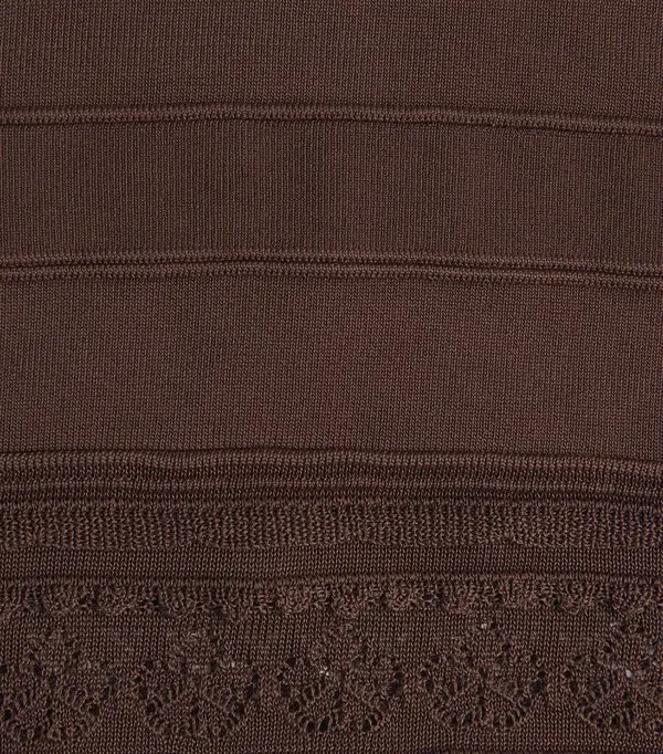 Sandro Pointelle Crop Top - Brown