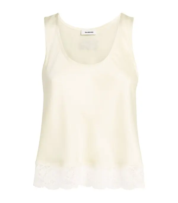 Sandro Lace-trim Top - Yellow