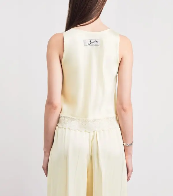 Sandro Lace-trimmed Top