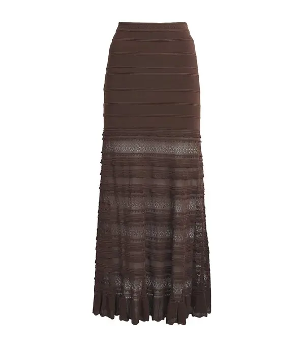 Sandro Panelled Maxi Skirt - Brown