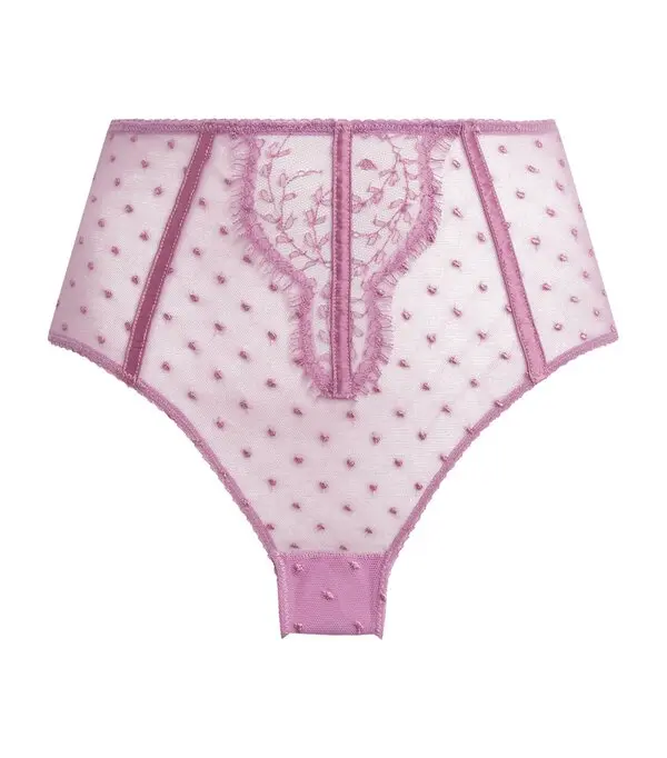 Kiki De Montparnasse Lace Merci Beaucoup Thong - Pink