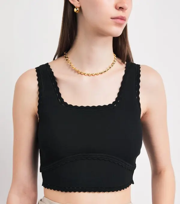 Sandro Knitted Crop Top - Black