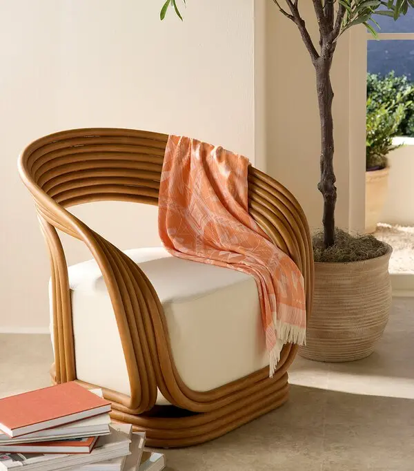 PRATESI Silk-cotton-linen Throw - Orange