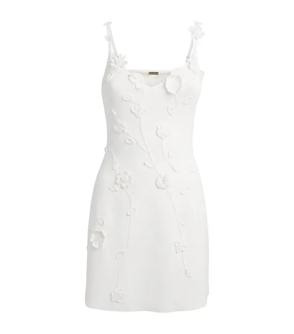 Cult Gaia Crochet Flora Mini Dress - White