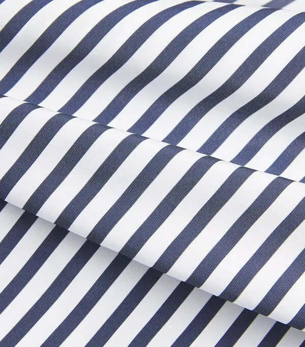PATOU Striped Pleated Midi Skirt - Blue