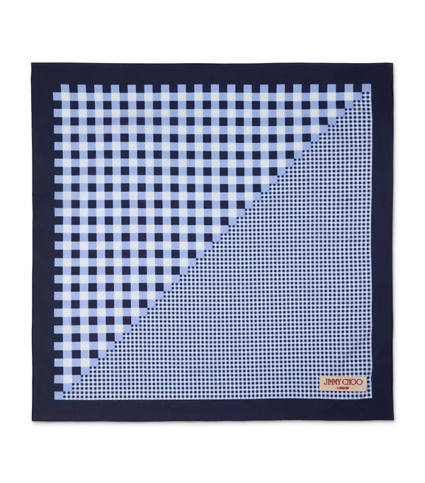 JIMMY CHOO Cotton Gingham Sula Bandana - Blue