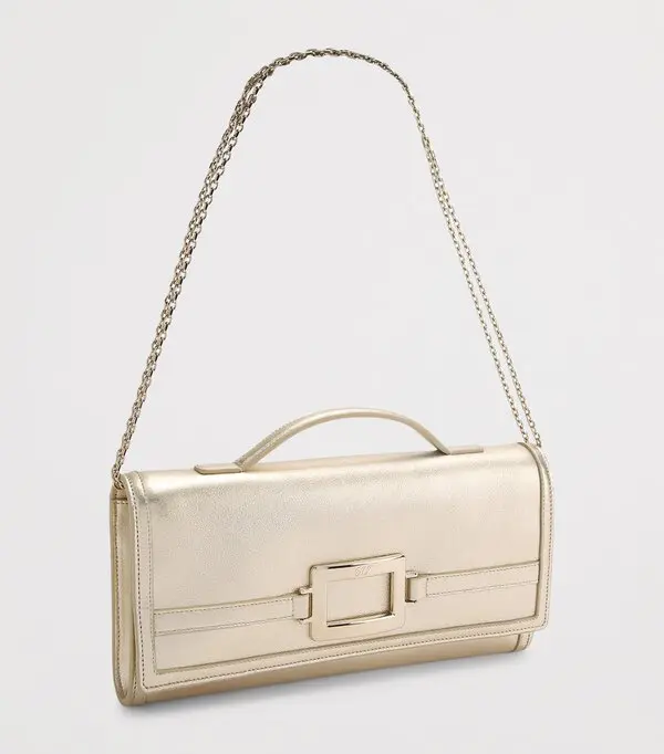 ROGER VIVIER Leather Belle Vivier Clutch - White