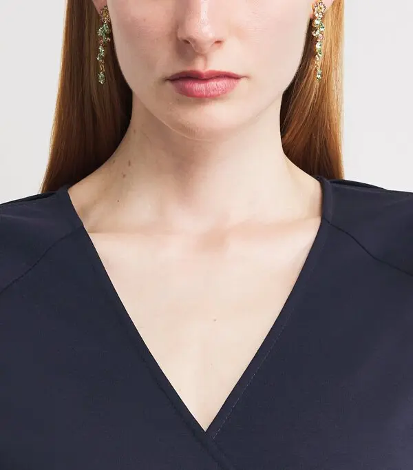 Fabiana Filippi Crepe Wrap Midi Dress