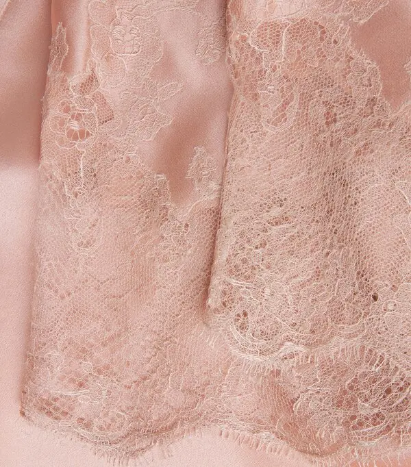 Carine Gilson Silk Lace-trim Louise Robe