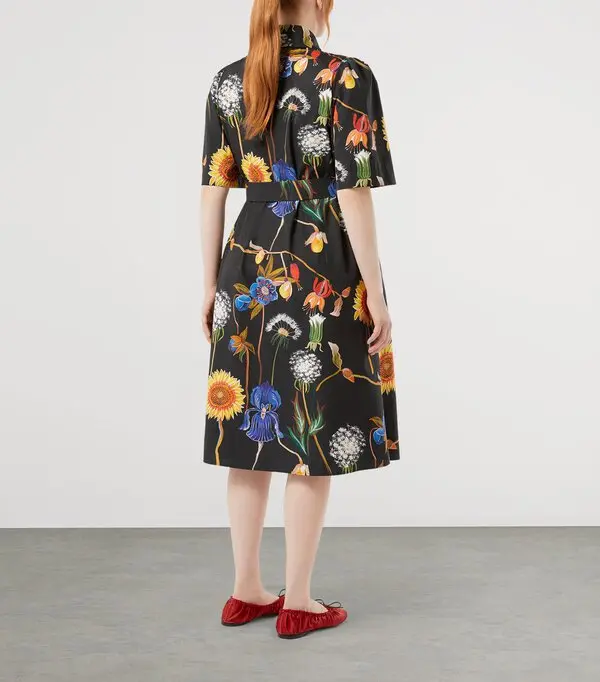 Marina Rinaldi Cotton Printed Midi Shirt Dress