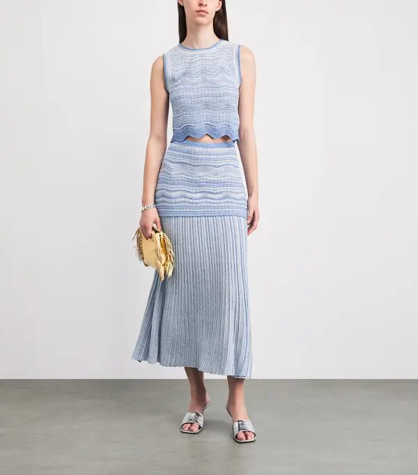 Sandro Metallised Maxi Skirt