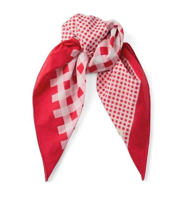JIMMY CHOO Cotton Gingham Sula Bandana - Red