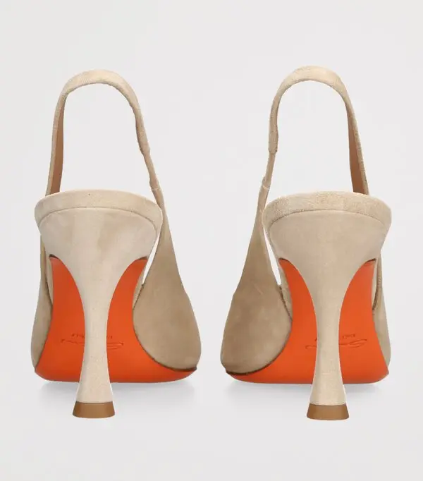 Santoni Sabine 85 Suede Slingback Pumps