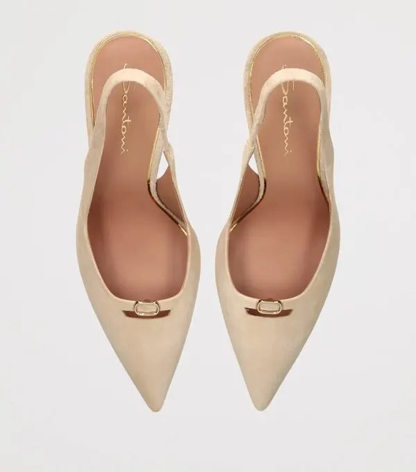 Santoni Sabine 85 Suede Slingback Pumps