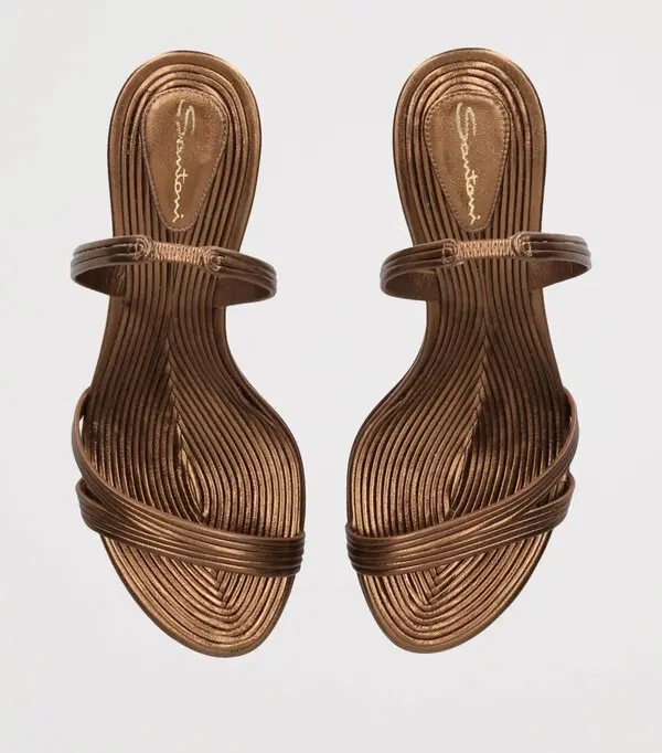 Santoni Leather Serpentine Sandals 85
