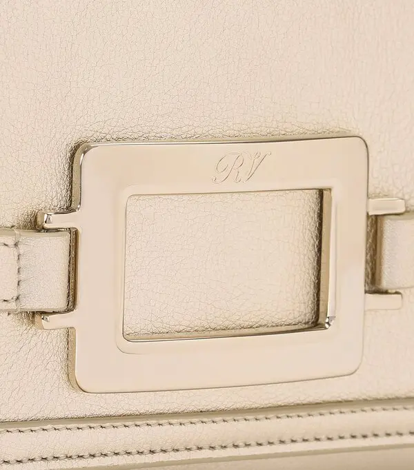 ROGER VIVIER Leather Belle Vivier Clutch Bag - White
