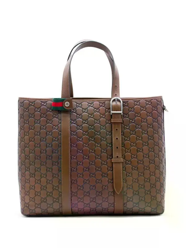 Gucci Large Gg Embossed Leather Tote