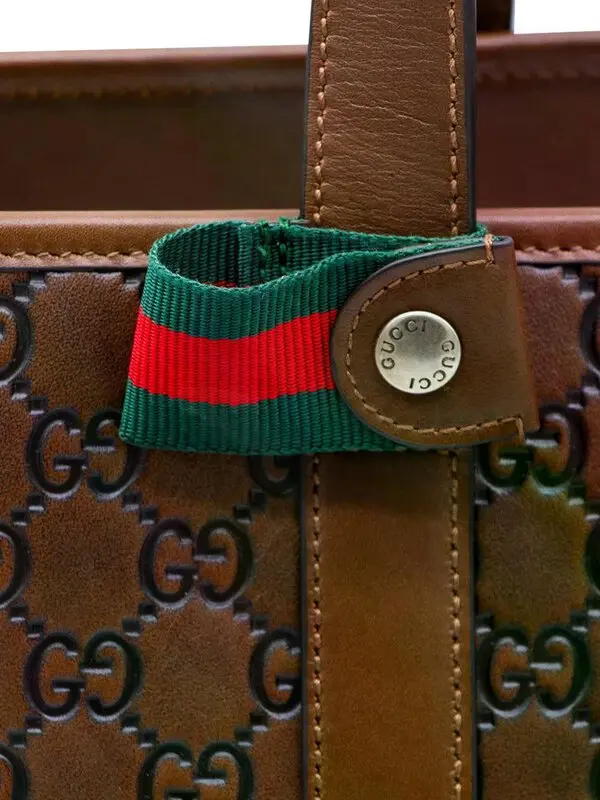 Gucci Large Gg Embossed Leather Tote