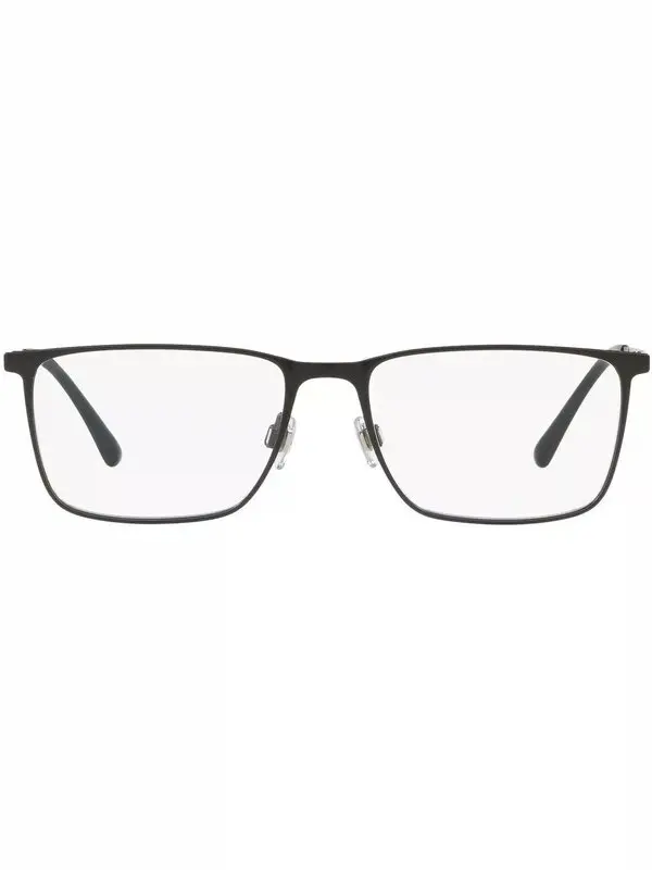 Giorgio Armani Matte Square-frame Glasses - Black
