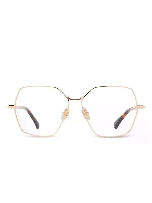 Max Mara Geometric-frame Glasses - Gold